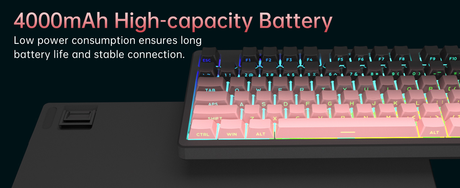 Delux KM87PRO PBT Có Thể Sạc Lại 4000 / 8000MAH 87 Phím 2.4G Bàn Phím ...