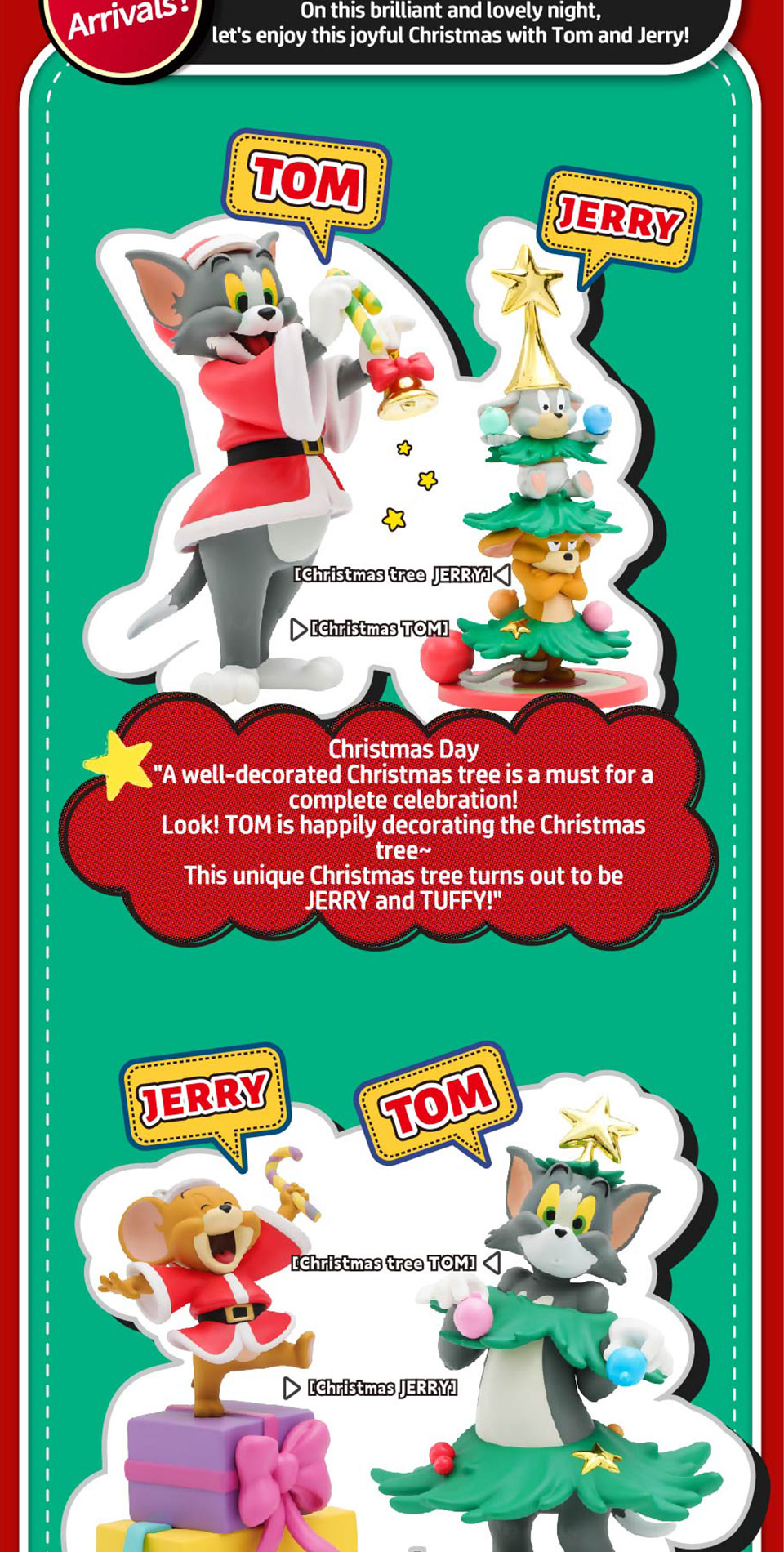 52TOYS TOM and JERRY Merry Christmas Series Blind Box Figure Toy ...