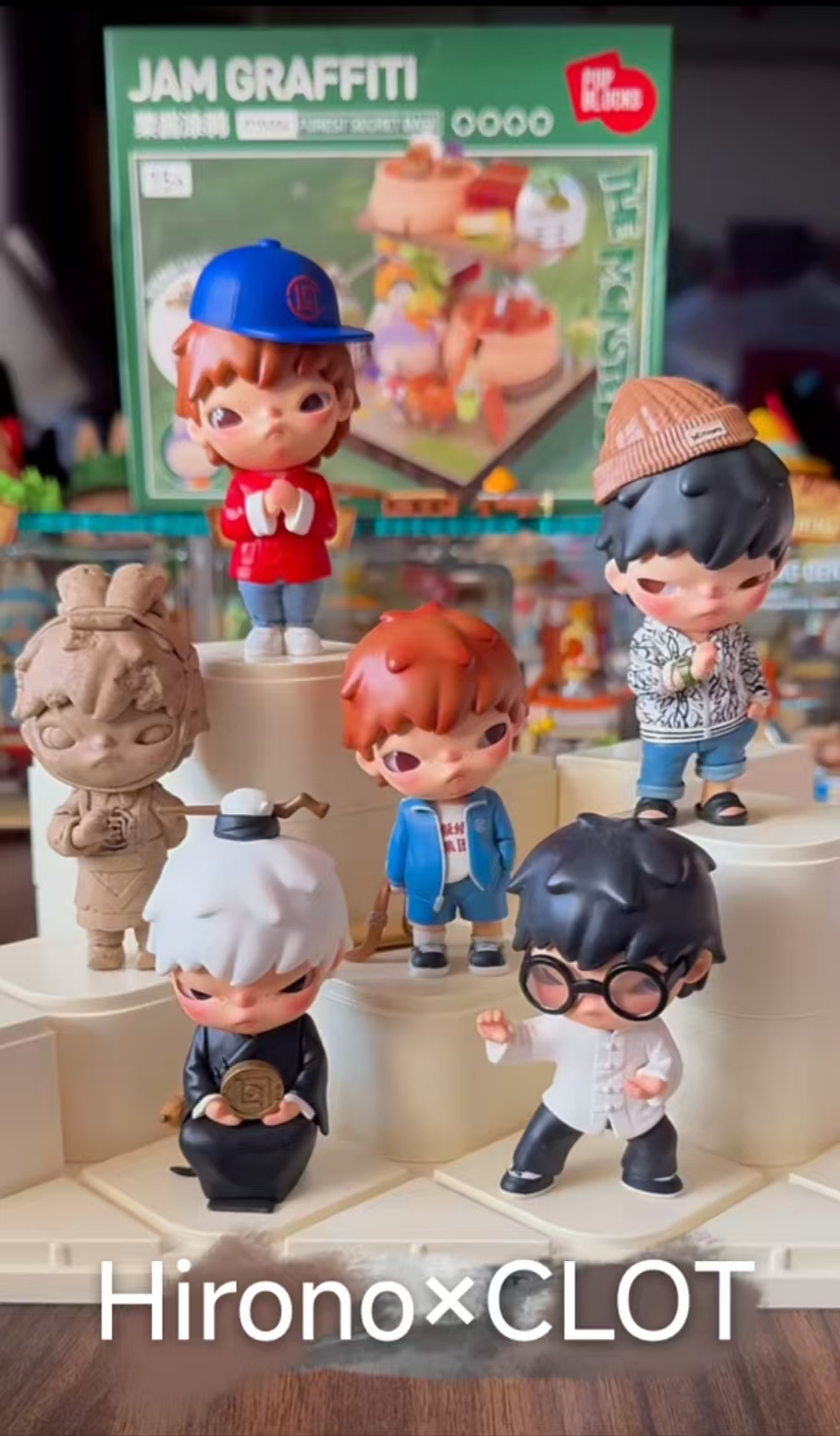 Popmart hirono x CLOT series hirono v8 Mặt Dây Chuyền Mù Hộp Nghệ Thuật ...