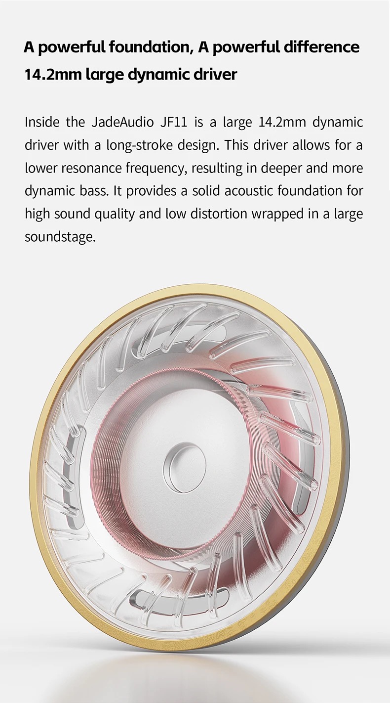 Tai nghe trò chơi HIFI hình chữ U JadeAudio / FiiO JF11 14,2mm Trình điều khiển năng động Tai ...