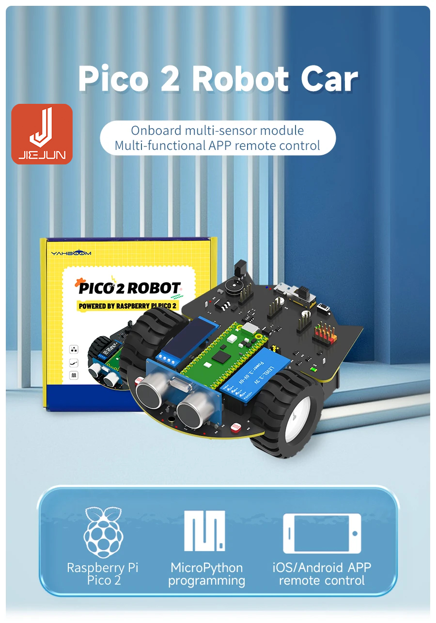 Raspberry PI pico2 Car Kit microPython robot cảm biến Bluetooth APP ...