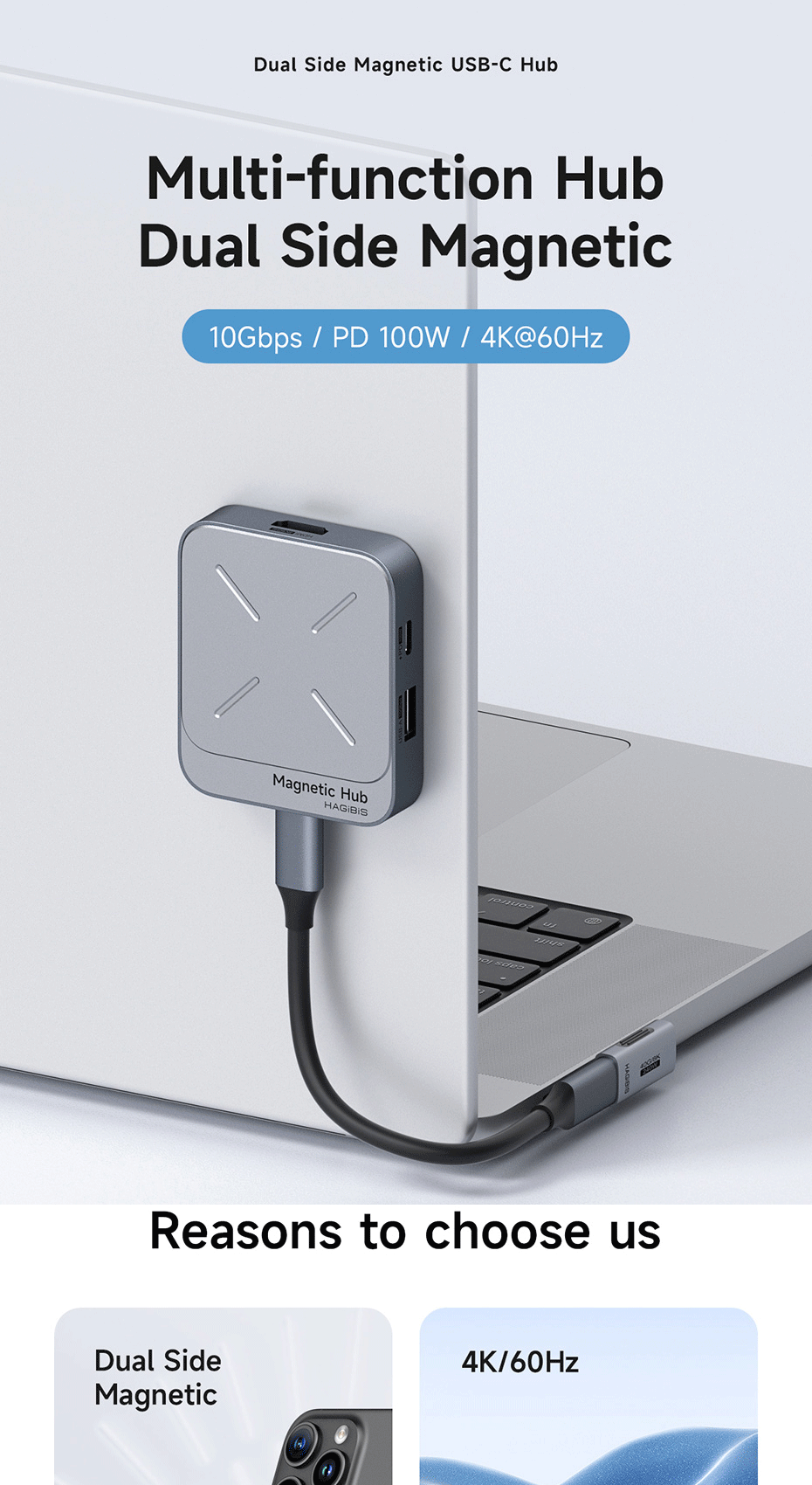 Hagibis 7 trong 1 Từ USB C Hub Type-C Multiport Adapter Docking Station ...