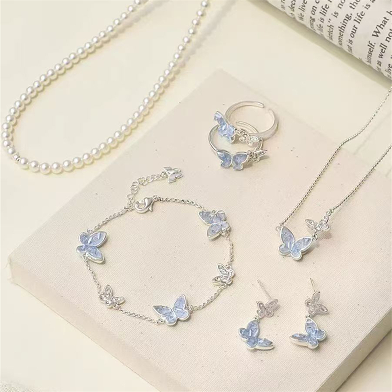 Bella-bee Bướm Pha Lê Kim Cương Vòng Cổ Vòng Tay Vòng Bông Tai Bộ Quà ...