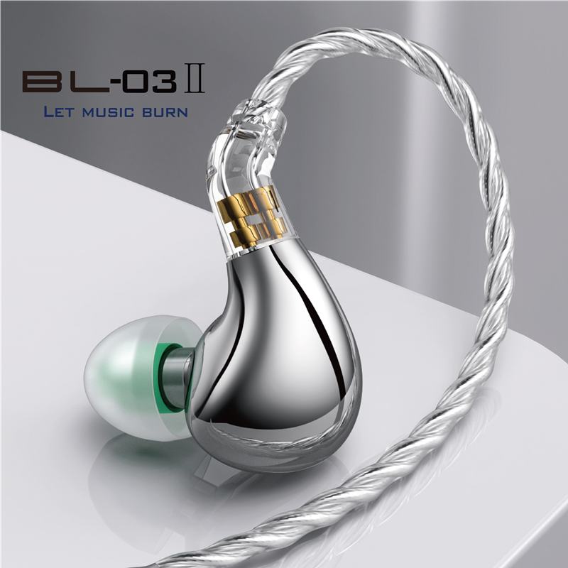 Blon BL03 II 10mm Dual-Chamber Dynamic Driver IEM Hifi Tai nghe với cáp có thể tháo rời 2 chân 0 ...