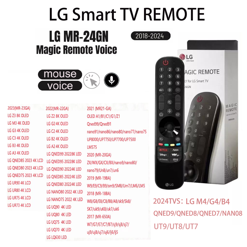 2024 Magic REMOTE Giọng nói/Chuột Điều khiển TIVI Smart LG ONLY MR24GN ...