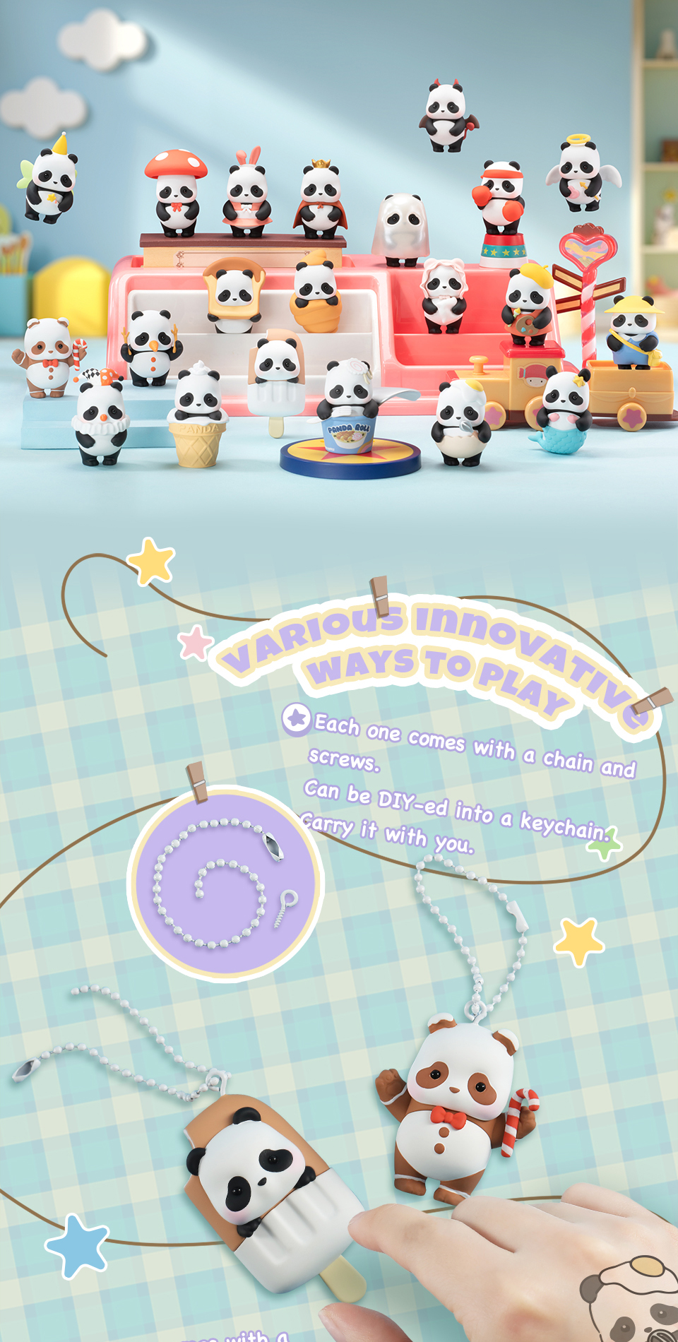 52TOYS Panda Roll Minime Dress-Up Series Blind Box Figure Toy（20pcs=1 ...