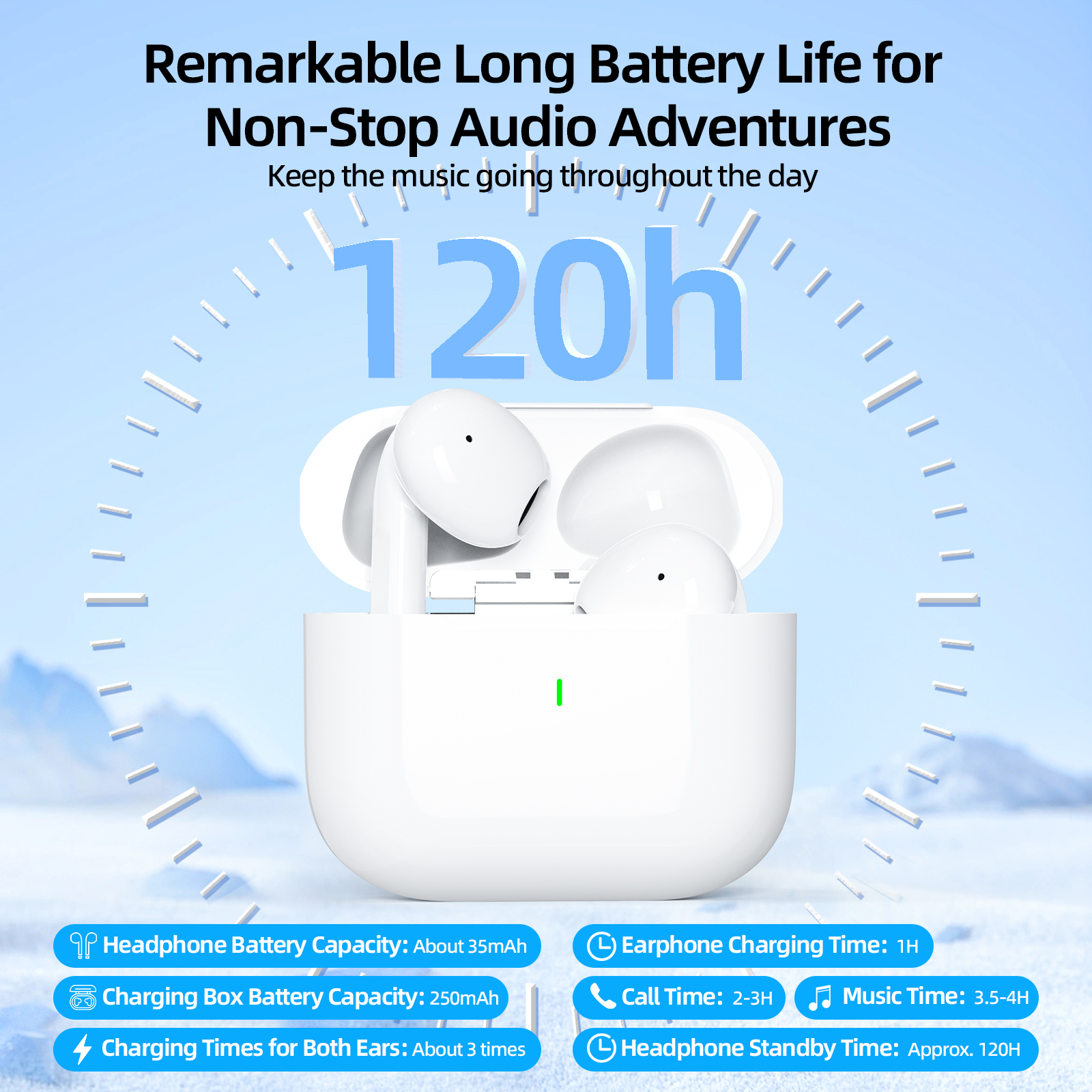 GOOJODOQ J201 IPX5 chống nước, giảm tiếng ồn, tai nghe không dây,tai ...
