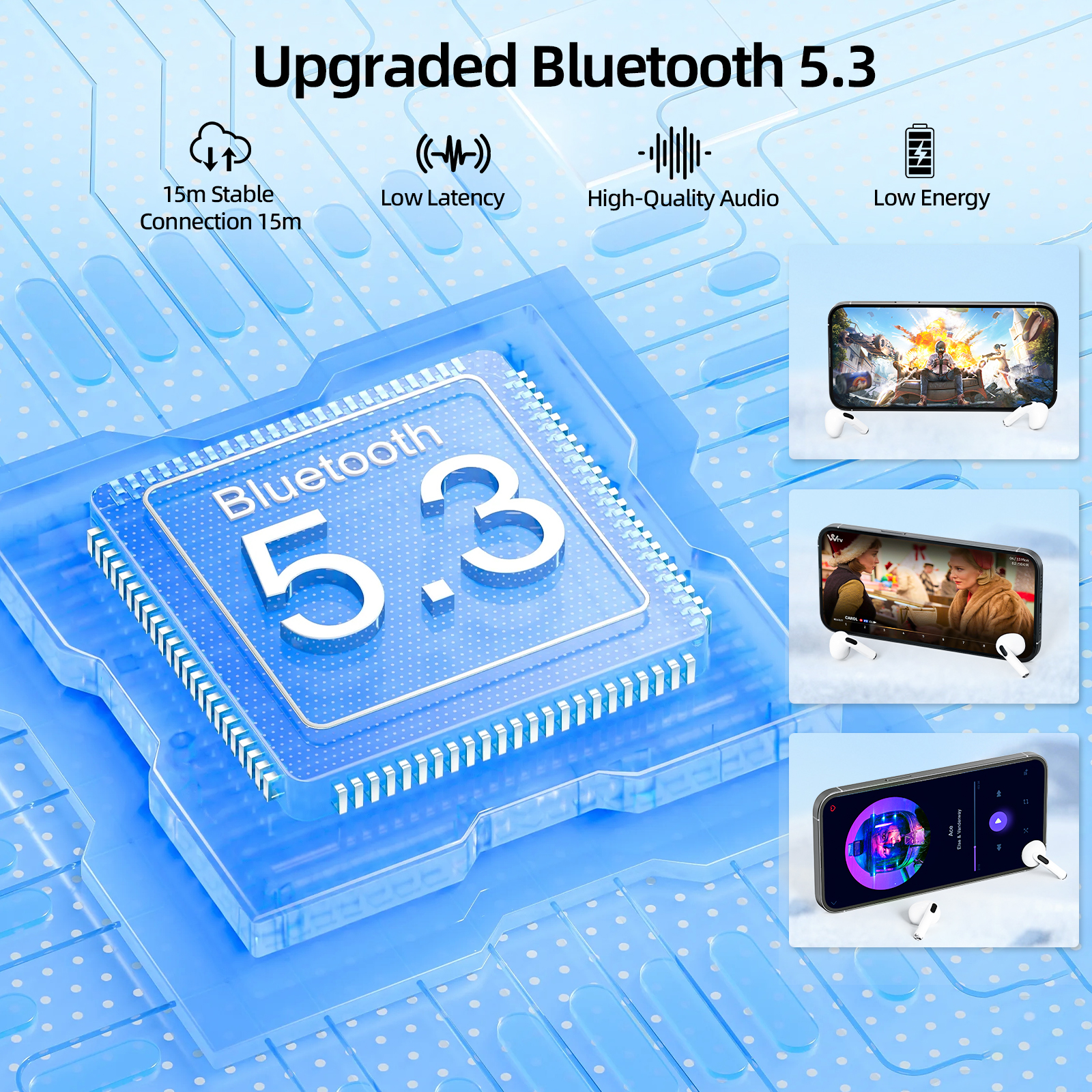 GOOJODOQ J201 IPX5 chống nước, giảm tiếng ồn, tai nghe không dây,tai ...