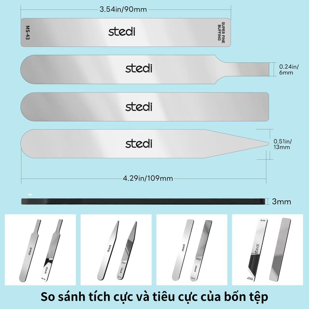 Stedi Iron Sand Palm Series Công cụ đánh bóng tập tin thủy tinh siêu ...