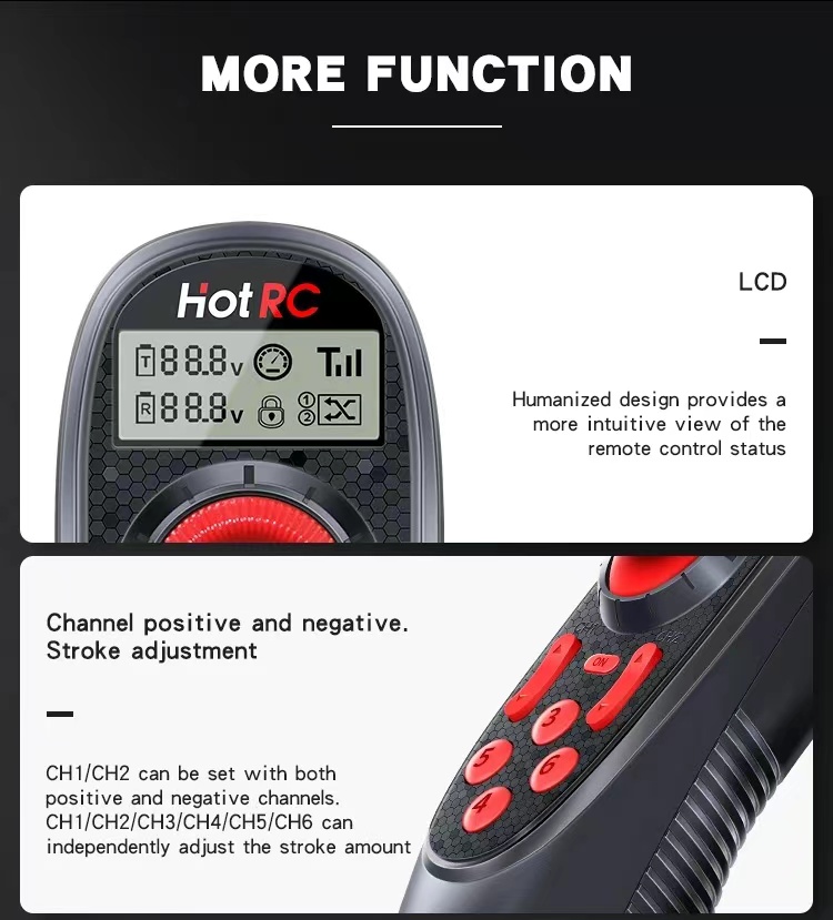 Hotrc Hot rc DS-600 DS600 6CH 2.4GHz FHSS Bộ phát hệ thống vô tuyến Bộ điều khiển từ xa DS600 Bộ ...