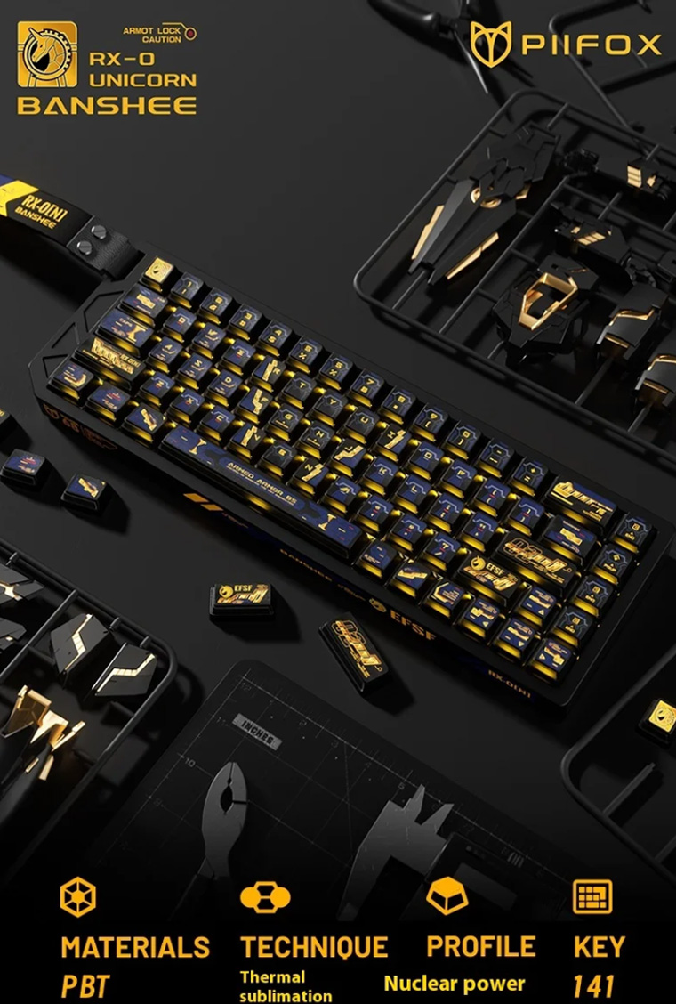 Piifox UNICORN GUNDAM-02-BANSHEE PBT chạy bằng hạt nhân trong suốt Năm mặt thăng hoa nhiệt trong ...