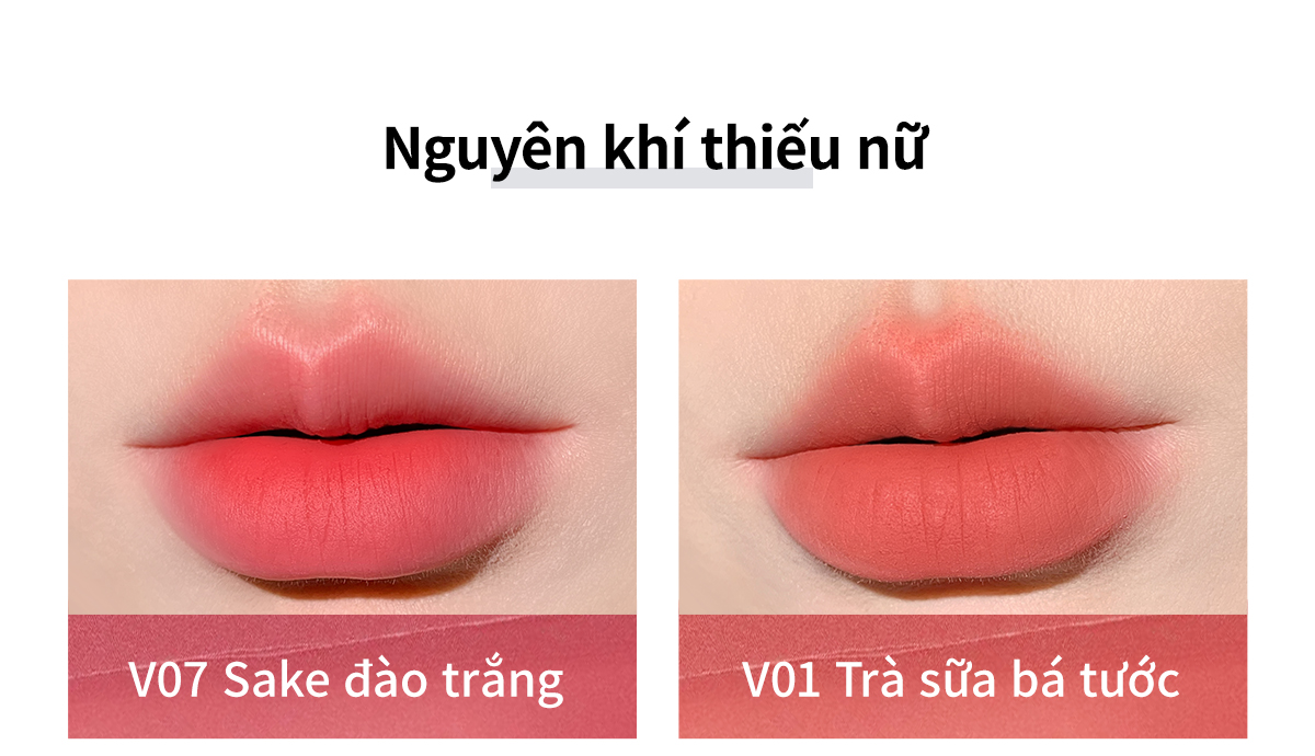 Combo 2 Son Mooekiss Lip Mud Cloudy Matte Lipstick Matte Velvet Màu ...