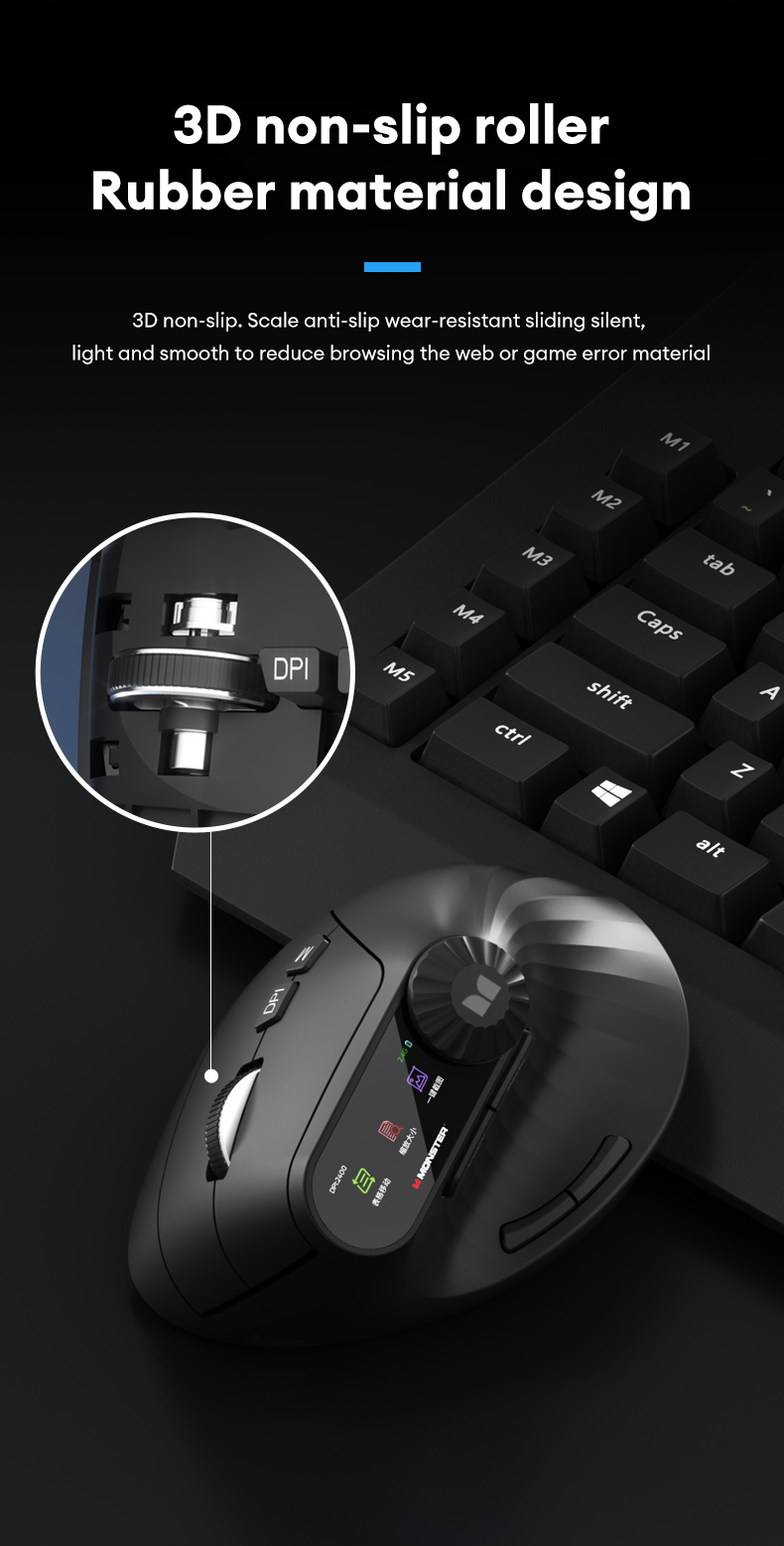 Monster M2 MAX Chuột Bluetooth Không Dây Chống Trơn Trượt Thiết Kế Công ...