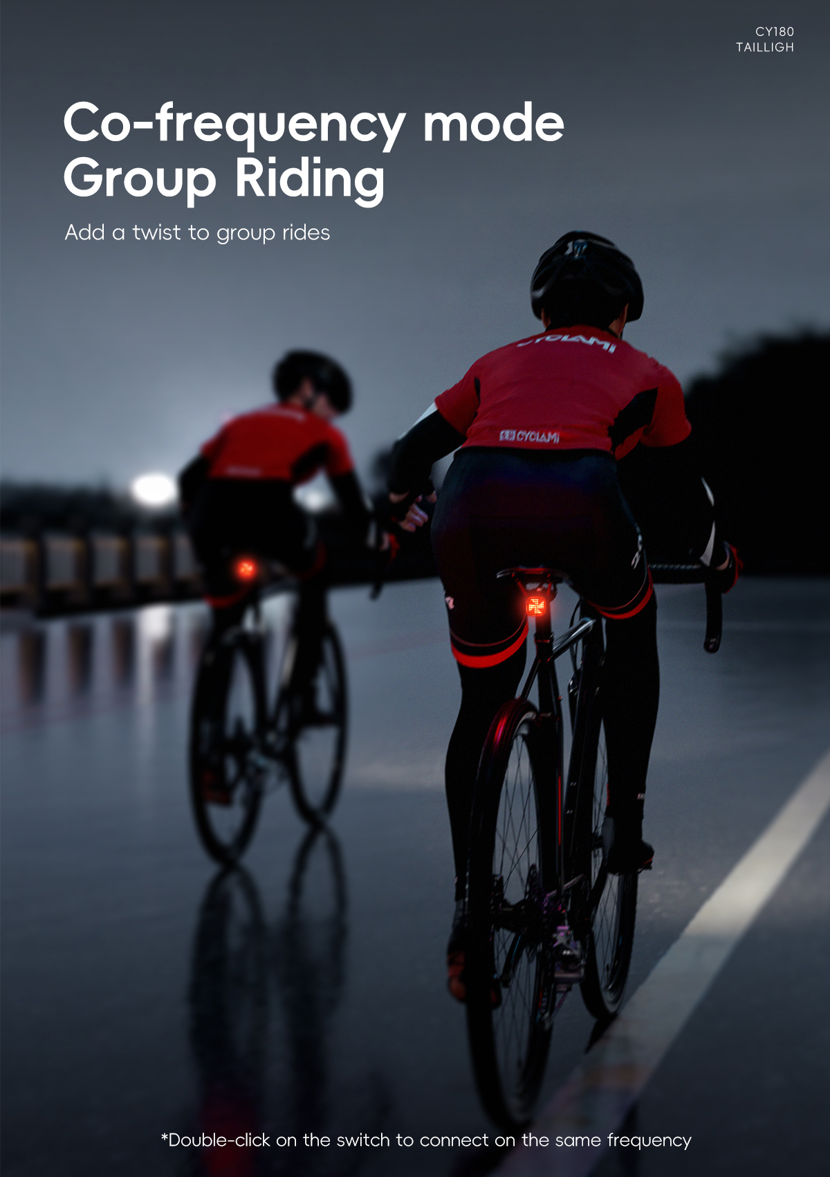 Đèn hậu xe đạp CYCLAMI CY180 CY180T Nhiều chế độ chiếu sáng Hỗ trợ gắn yên ngựa và cột an toàn ...