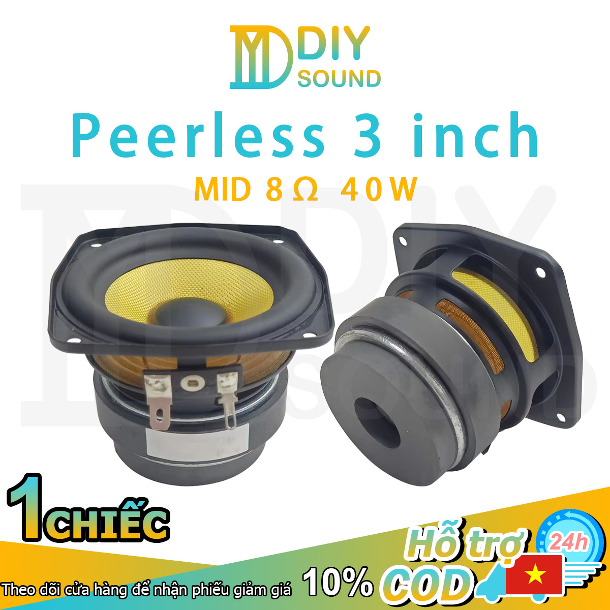 DIYSOUND Loa midrange Loa mid Peerless 3 inch 8Ω 40W Thiết Bị Hi-Fi Cao Cấp(Dành Cho Audiophile ...