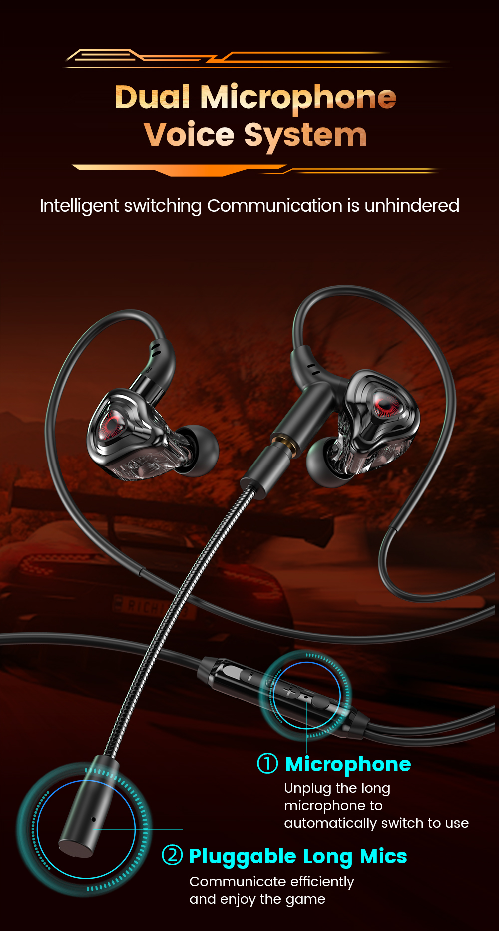 Tai nghe nhét tai có dây loại C hoặc 3,5 mm Tai nghe âm thanh nổi HiFi trong tai có micrô kép ...