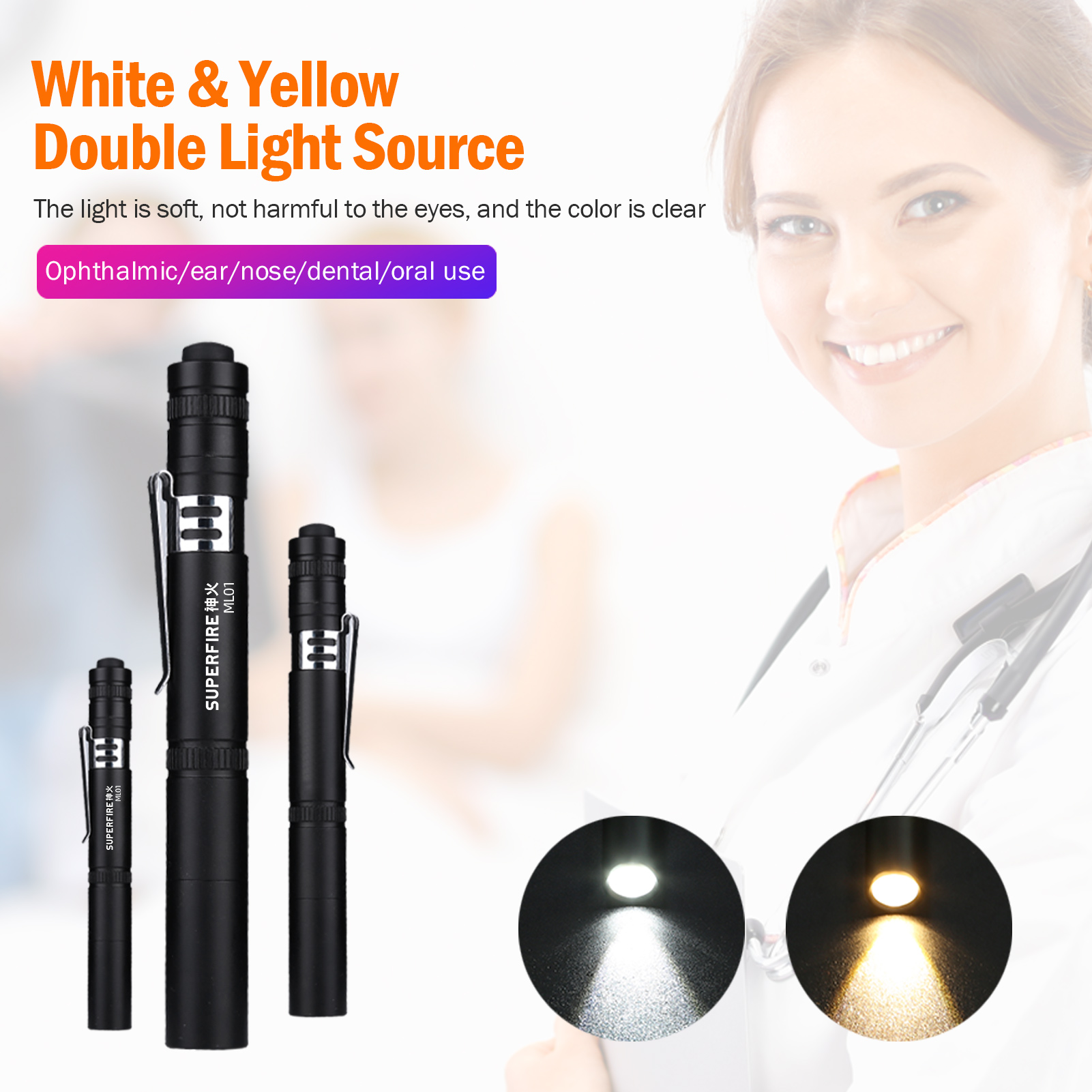 Superfire ML01 Mini Tiện Dụng Đèn Pin LED Bệnh Viện Đèn Nha Khoa Dụng Cụ Chiếu Sáng Răng Miệng ...