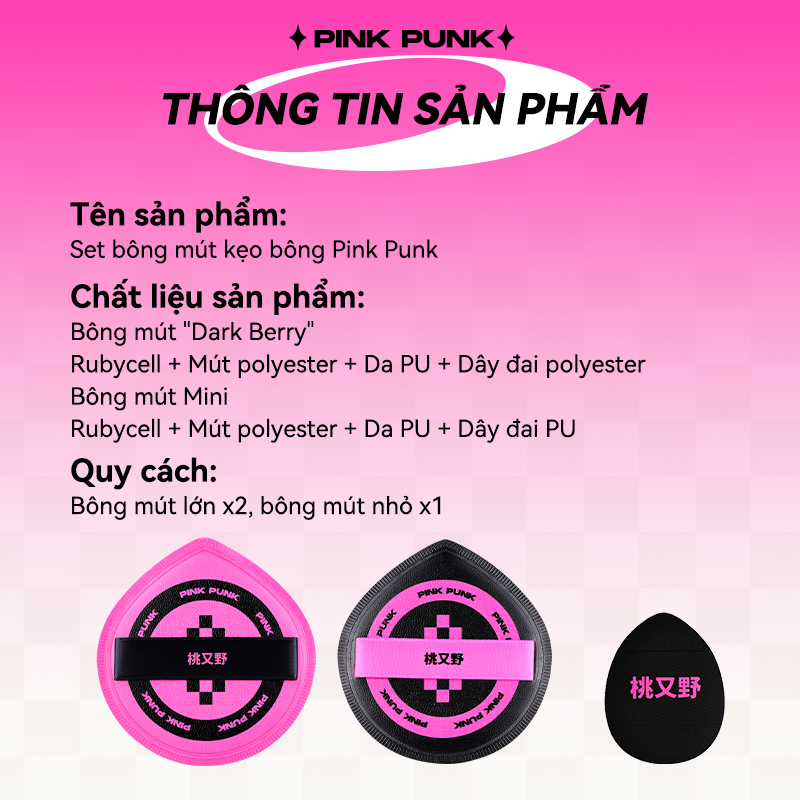 Bông mút PinkPunk 3pcs bông mút tán kem nền mút trang điểm sử dụng ướt ...