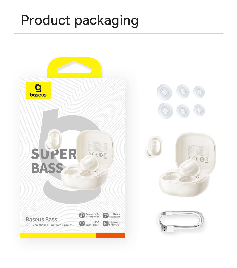 Tai nghe không dây Baseus Bass BD1 – Bluetooth 5.4, Âm Trầm Mạnh Mẽ ...