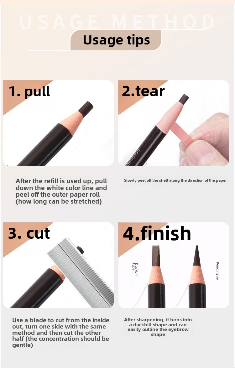HENGSI Pull-String Eyebrow Pencil Chống thấm mồ hôi Chống nhòe | Shopee ...
