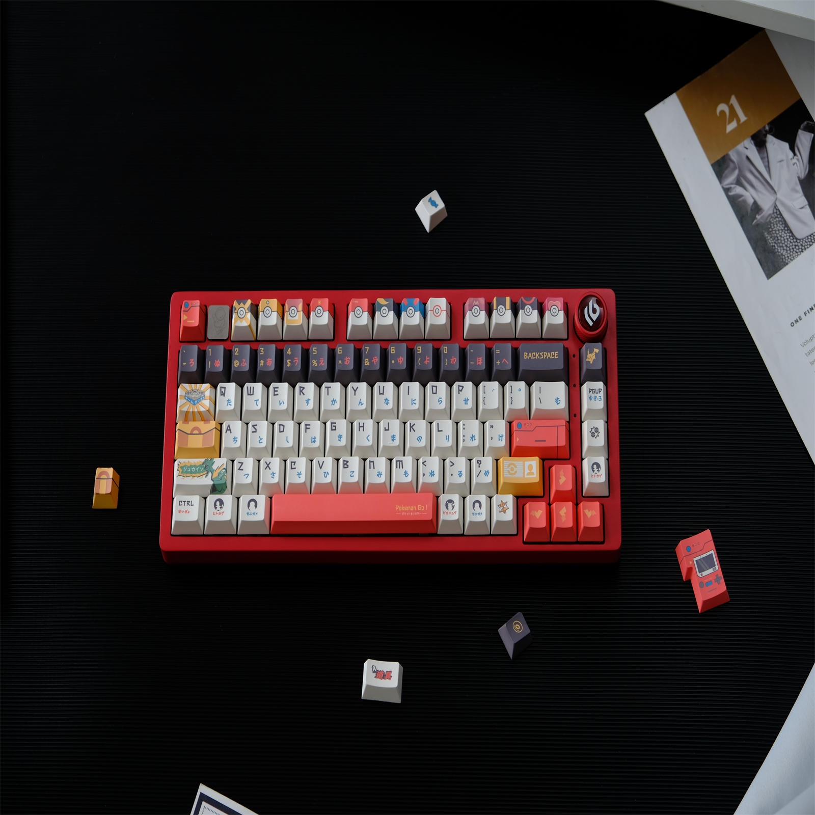 Gmk Pokémon Keycaps Bộ 151 Phím PBT Nắp Bàn Phím Cherry Profile game KeyCap Cho Bàn Phím Cơ ...