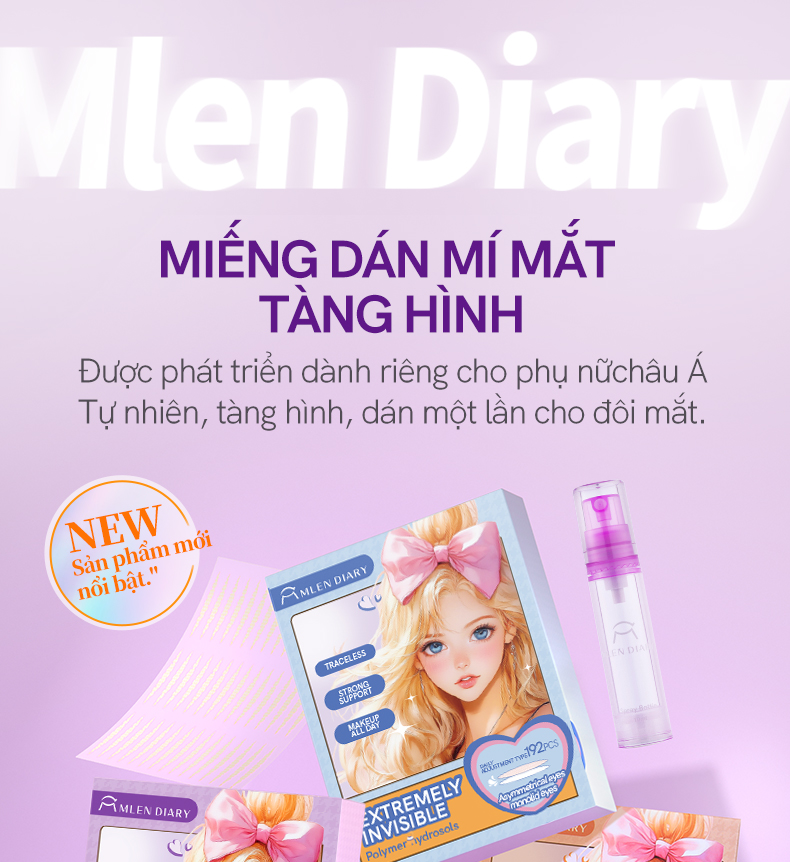 Mlen Diary Nhãn Dán Mí Mắt Dôi Vô Hình Tự Nhiên, Thích Hợp Cho Người ...