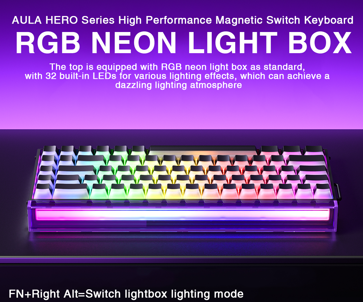 Aula HERO 68HE Bàn phím cơ RT từ tính 68Keys Bàn phím Pudding RGB có ...