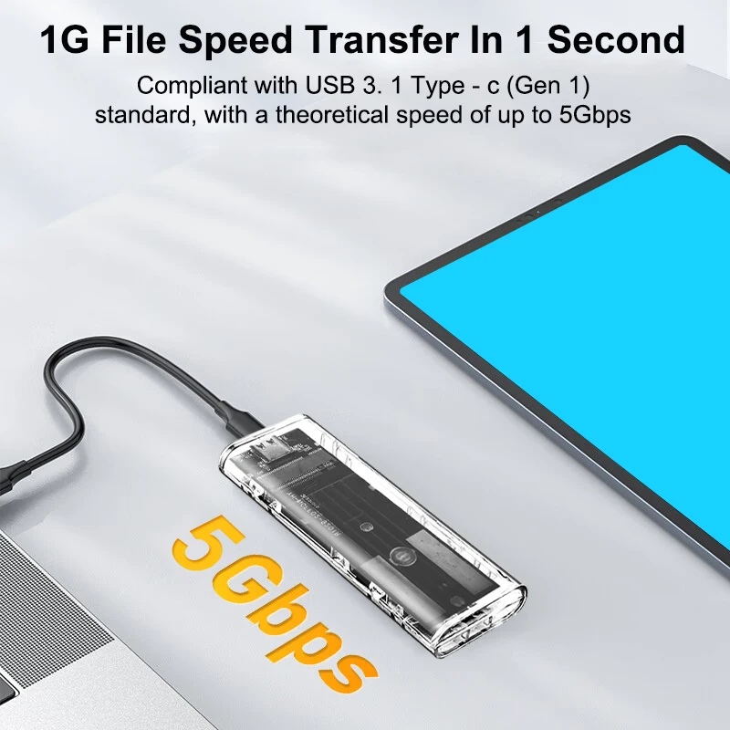 M.2 NGFF SATA NVME SSD Type-C Tủ 3.1 SSD Adapter Trong Suốt Thể Rắn Đơn ...