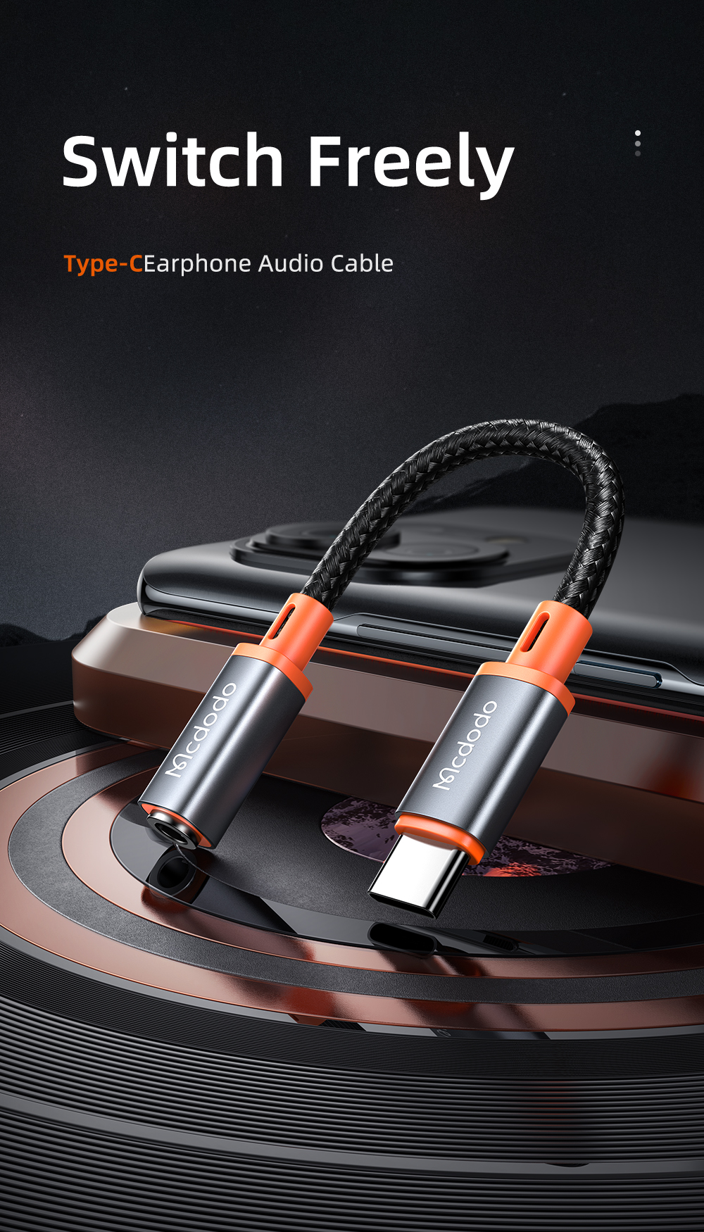 Cáp Mcdodo Type-c / Lightning Sang 3.5mm Tai nghe nhạc Huawei Type c Bộ chuyển đổi âm thanh CA ...