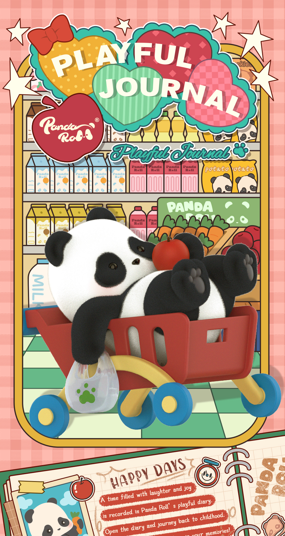 52TOYS Panda Roll Playful Journal Series Blind Box Figure Toy | Shopee ...