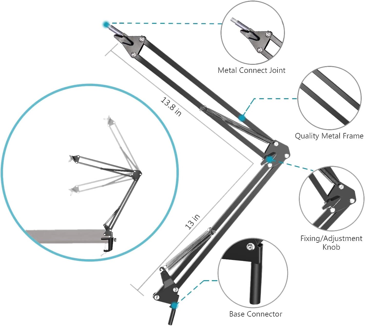 Quadcast Boom Arm, Mic Arm Micro Arm cho HyperX QuadCast SoloCast Blue ...