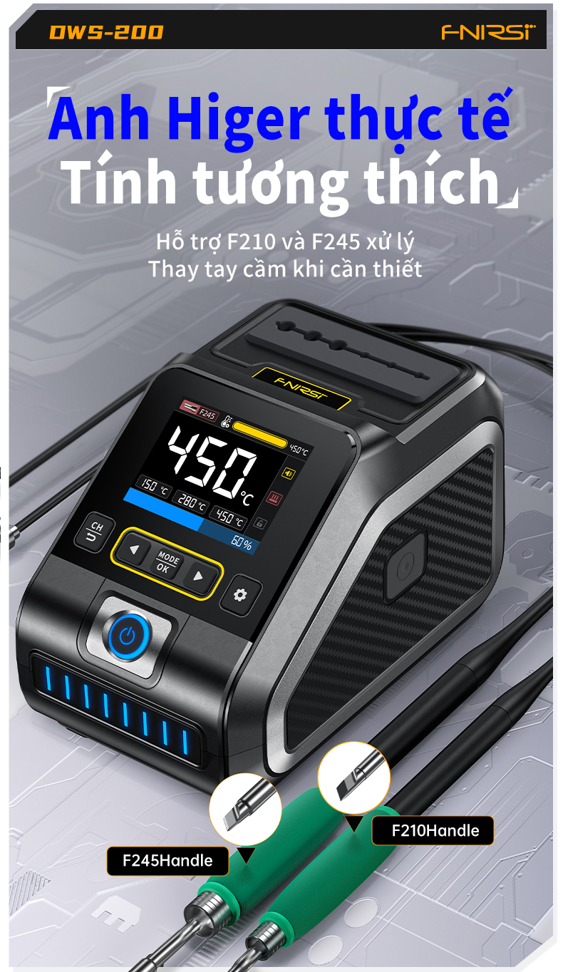 Fnirsi DWS-200 200W Điện Trả Lại Làm Nóng Hàn Sắt Staion C210 C245 Hàn ...