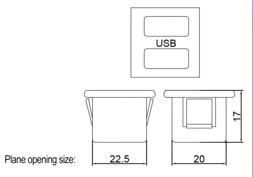 Ổ cắm Usb hai lớp đế Type-C và Ổ cắm sạc đèn Usb nữ Ổ cắm điện có đầu ...