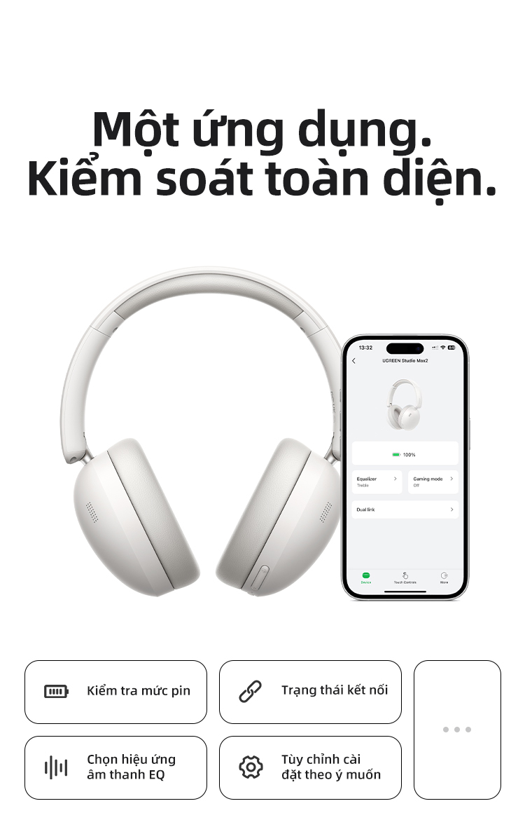 Tai nghe HiFi được chứng nhận HiFi được chứng nhận độ phân giải cao UGREEN Studio Max2 với âm ...