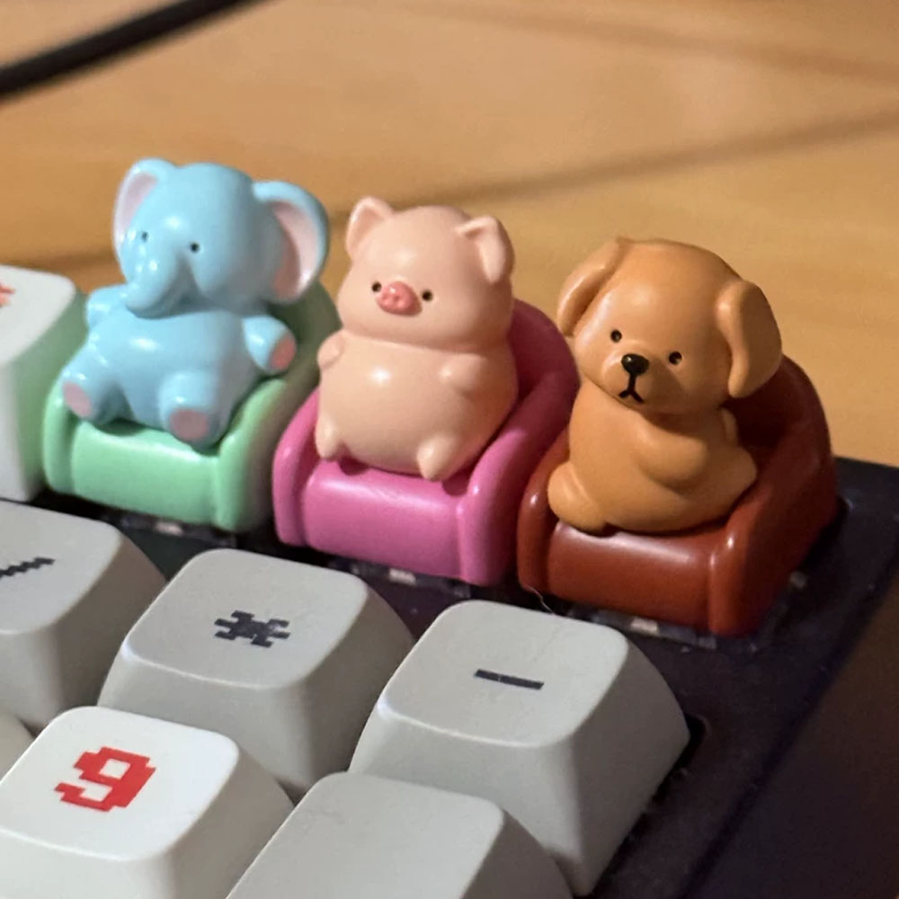 Voi Keycap Dễ Thương Sáng Tạo Cá Tính Xanh Voi Nhựa Keycaps Mèo ...