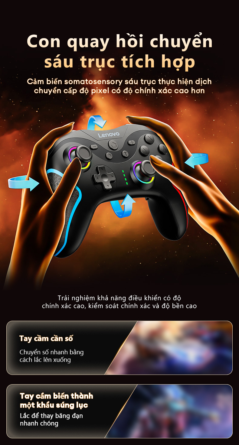 Lenovo S01 Bộ Điều Khiển Bluetooth Bộ Điều Khiển Tay Cầm Chơi Game Không Dây Cho Máy Tính Laptop ...