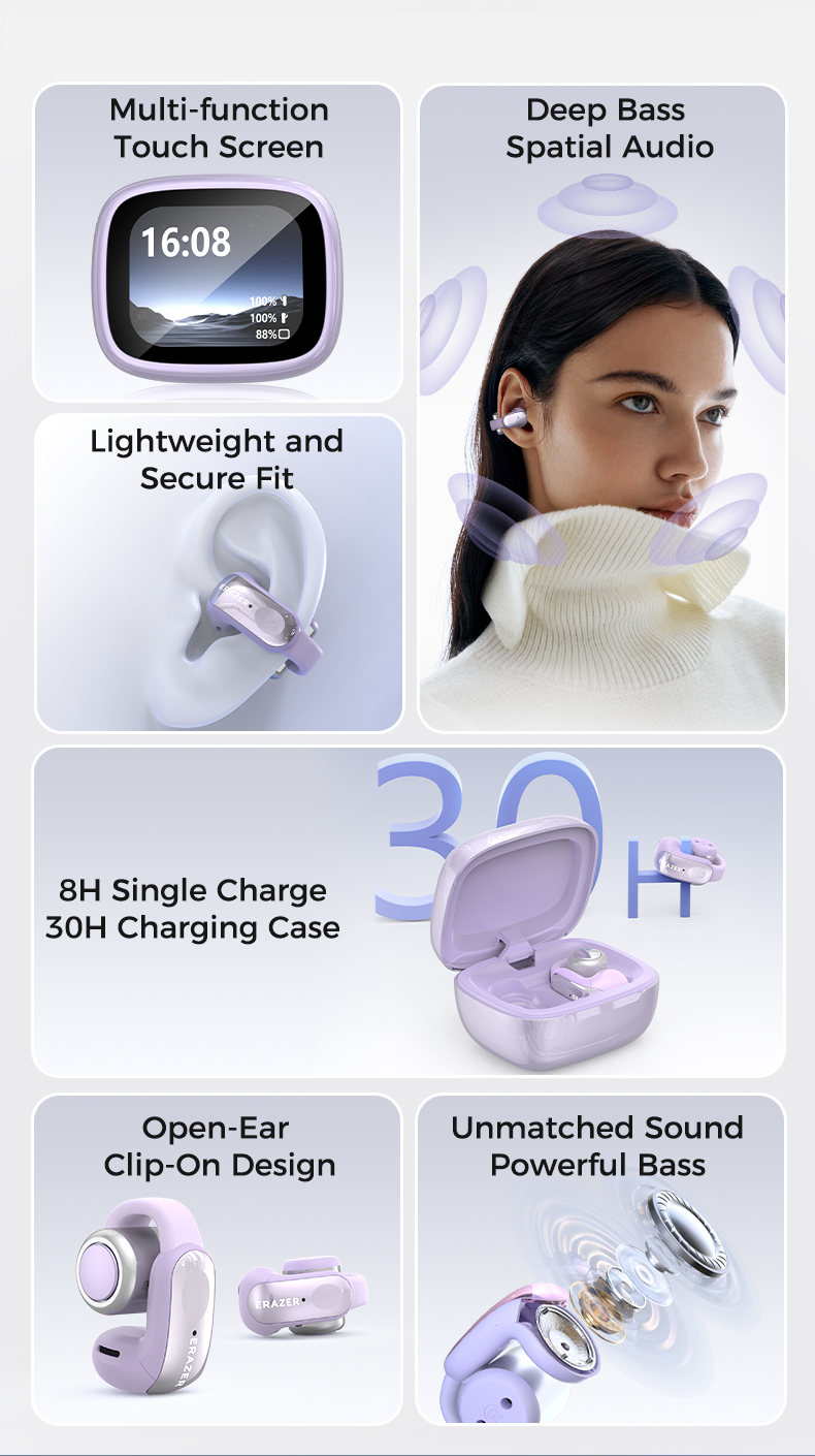 Lenovo Erazer XF28 Tai Nghe Phiên Dịch Ai Dịch Tai Nghe Bluetooth 6.0 Led Màn Hình Cảm Ứng Thông ...