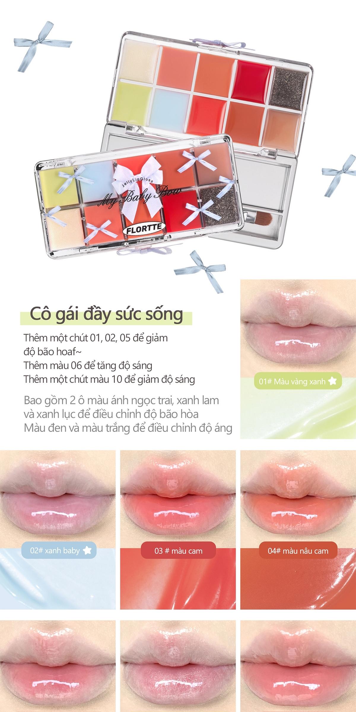 Son Bóng FLORTTE Peng Peng Princess Series 10 Màu (3 Màu) 17g FLORTTE ...