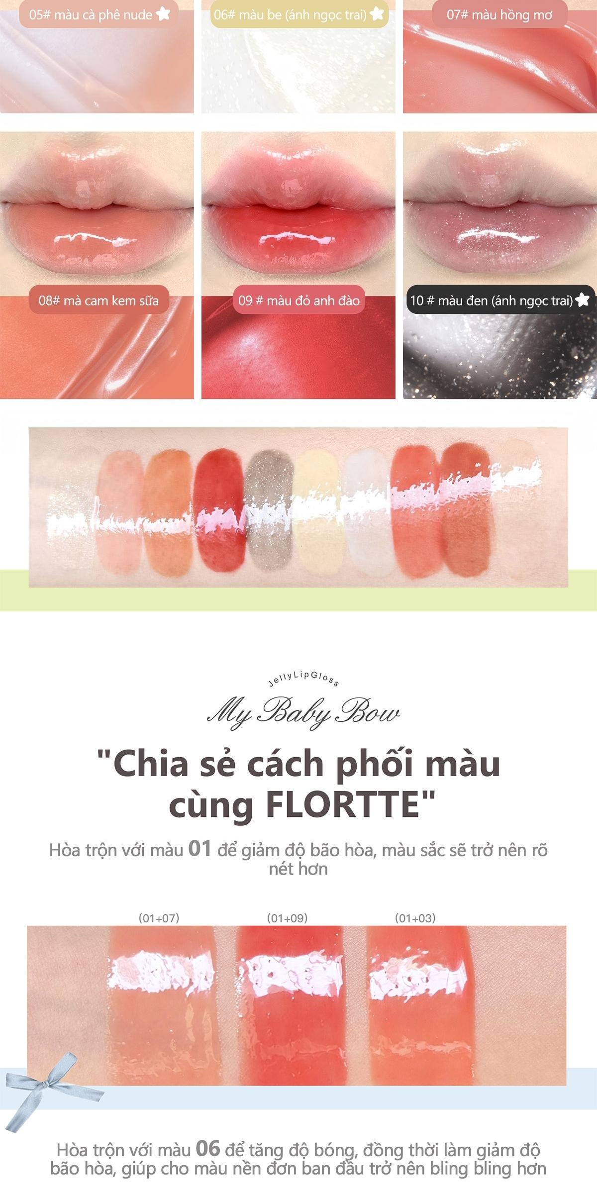 Son Bóng FLORTTE Peng Peng Princess Series 10 Màu (3 Màu) 17g FLORTTE ...