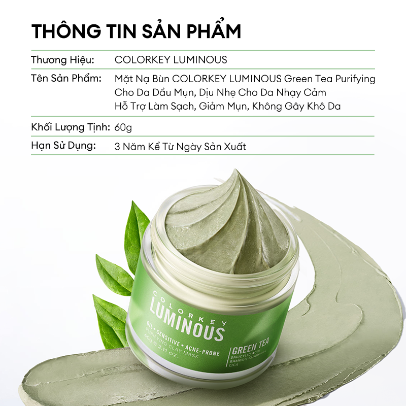 [LIVE] COLORKEY Mặt Nạ Bùn Trà Xanh COLORKEY LUMINOUS Làm Sạch Da Không ...