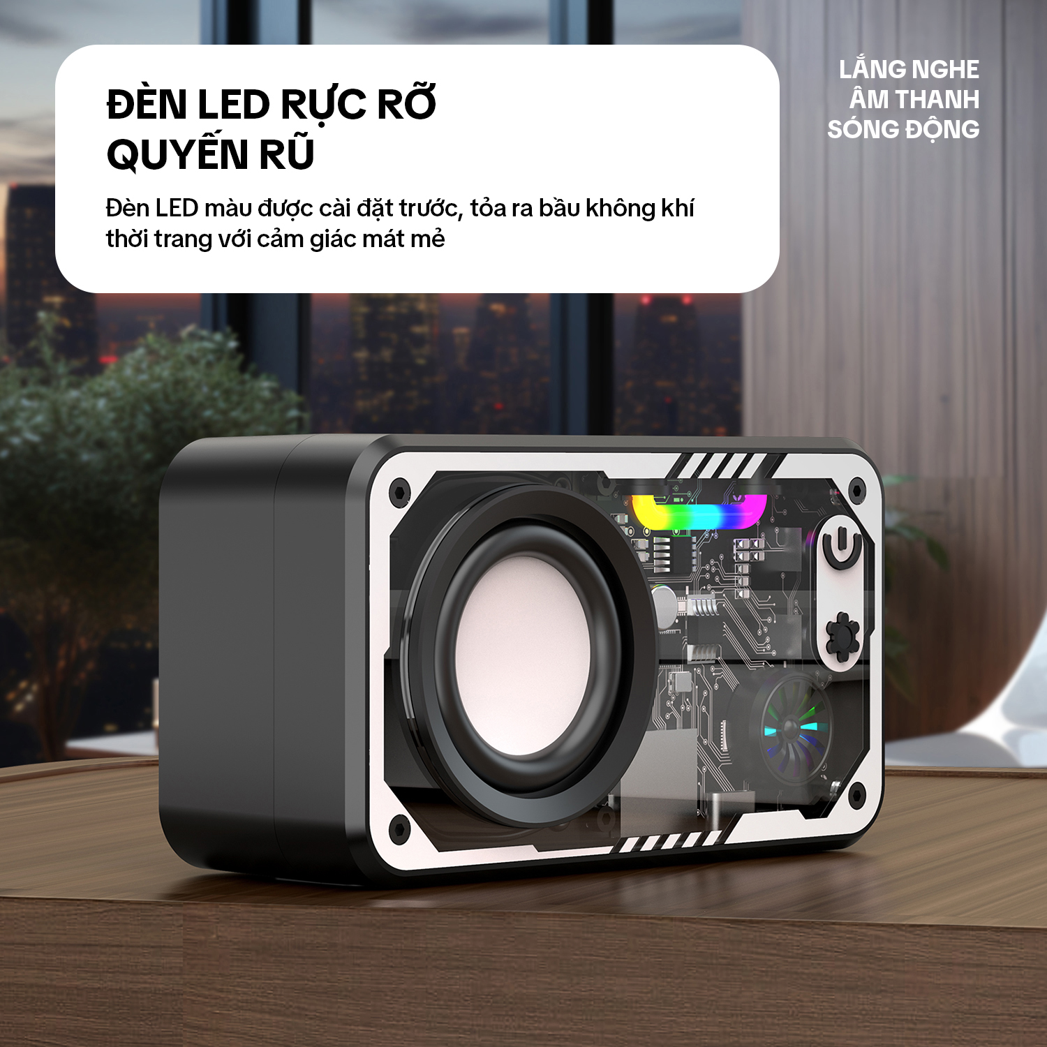 GOOJODOQ Loa Bluetooth LED 5.3 Hệ thống âm thanh vòm Loa đa chức năng ...