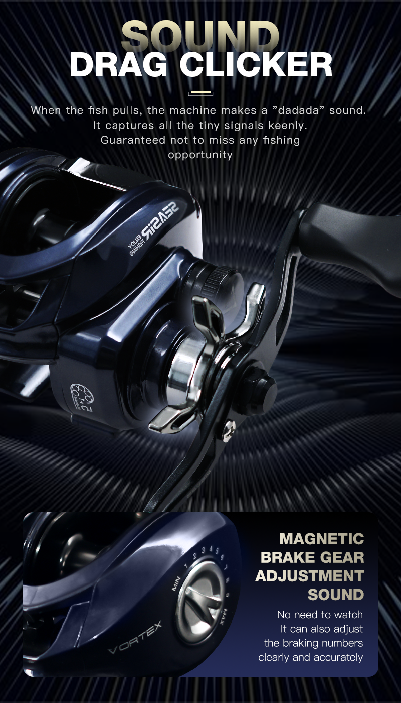 Seasir Vortex Baitcasting Fishing Reel 7.0: 1 Tỷ lệ bánh răng tốc độ ...