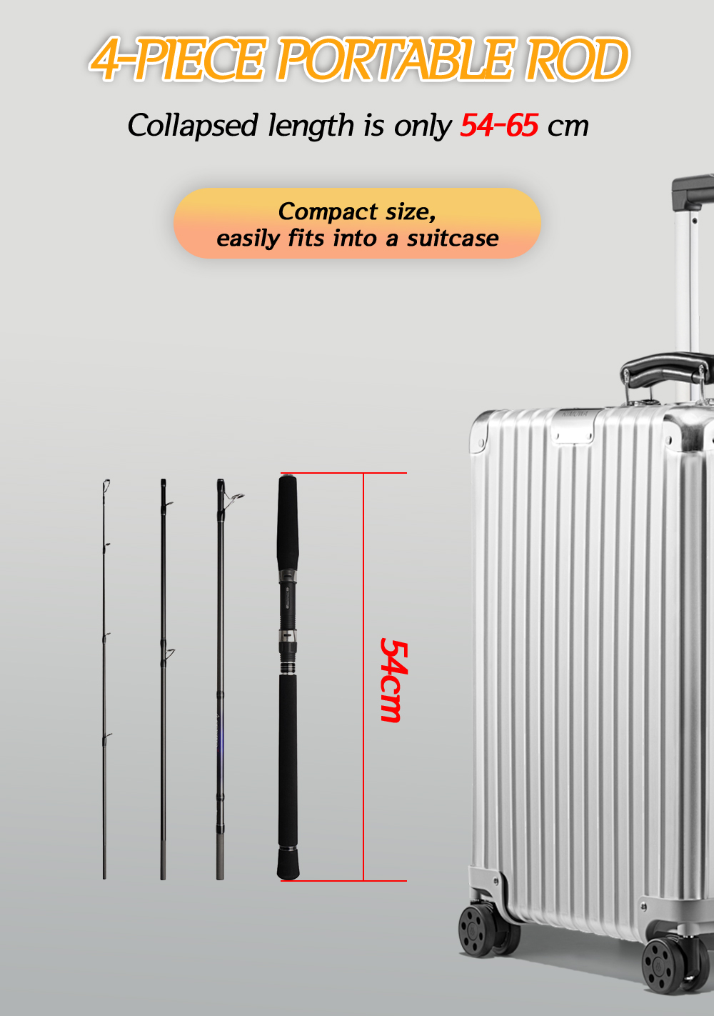 Cần câu du lịch Tolure LANYUE 1.98m-2.4m H Độ cứng 10-68g Trọng lượng thu hút 4 mảnh Cần câu ...