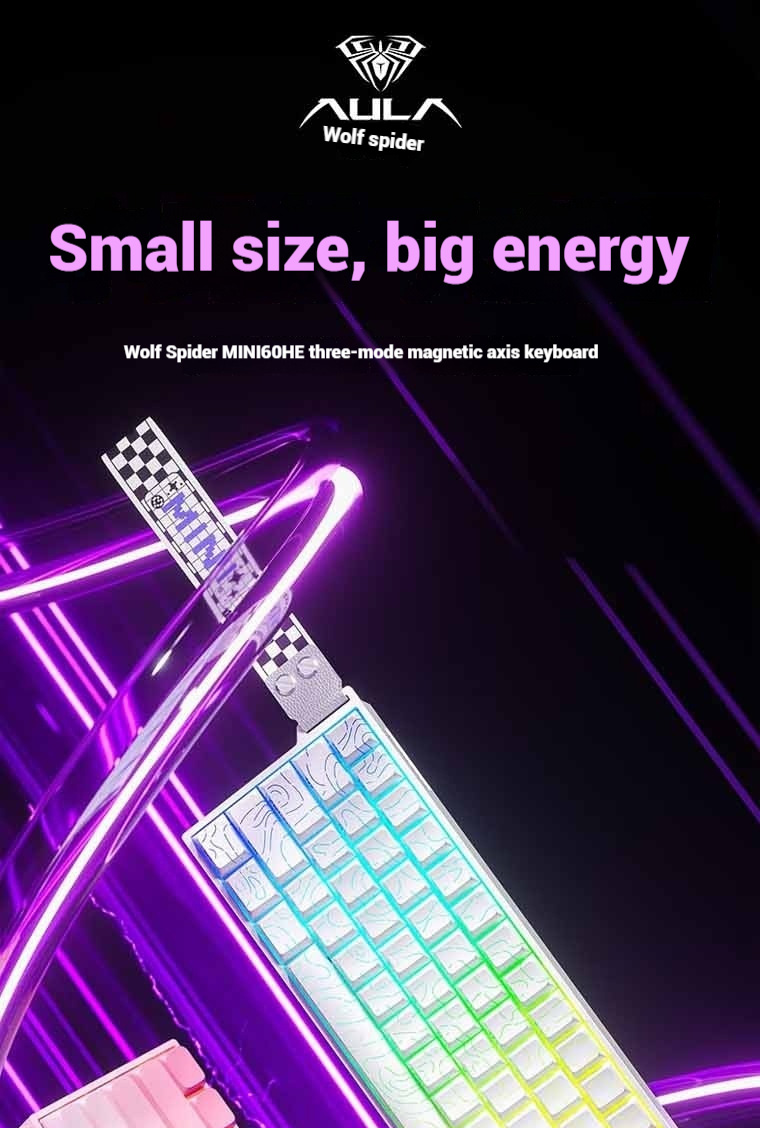 AULA MINI 60HE Ba chế độ Tùy chỉnh RT0.01 E-sports Bàn phím cơ trò chơi ...