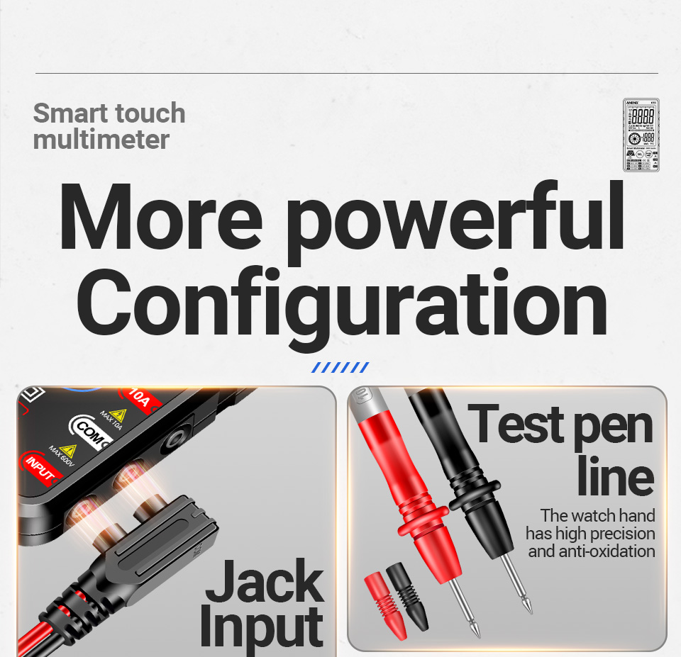 Một chiếc ANENG 615 Smart Touch Multimeter, có khả năng đo dòng điện AC ...