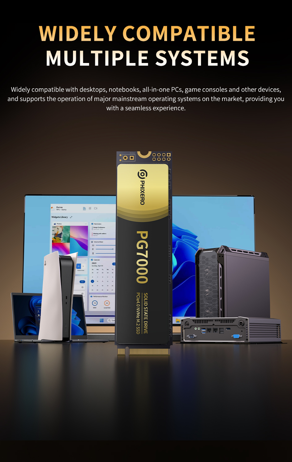 PHIXERO PG7000 M.2 NVMe SSD 1TB 2TB Ổ cứng thể rắn bên trong SSD cho ...