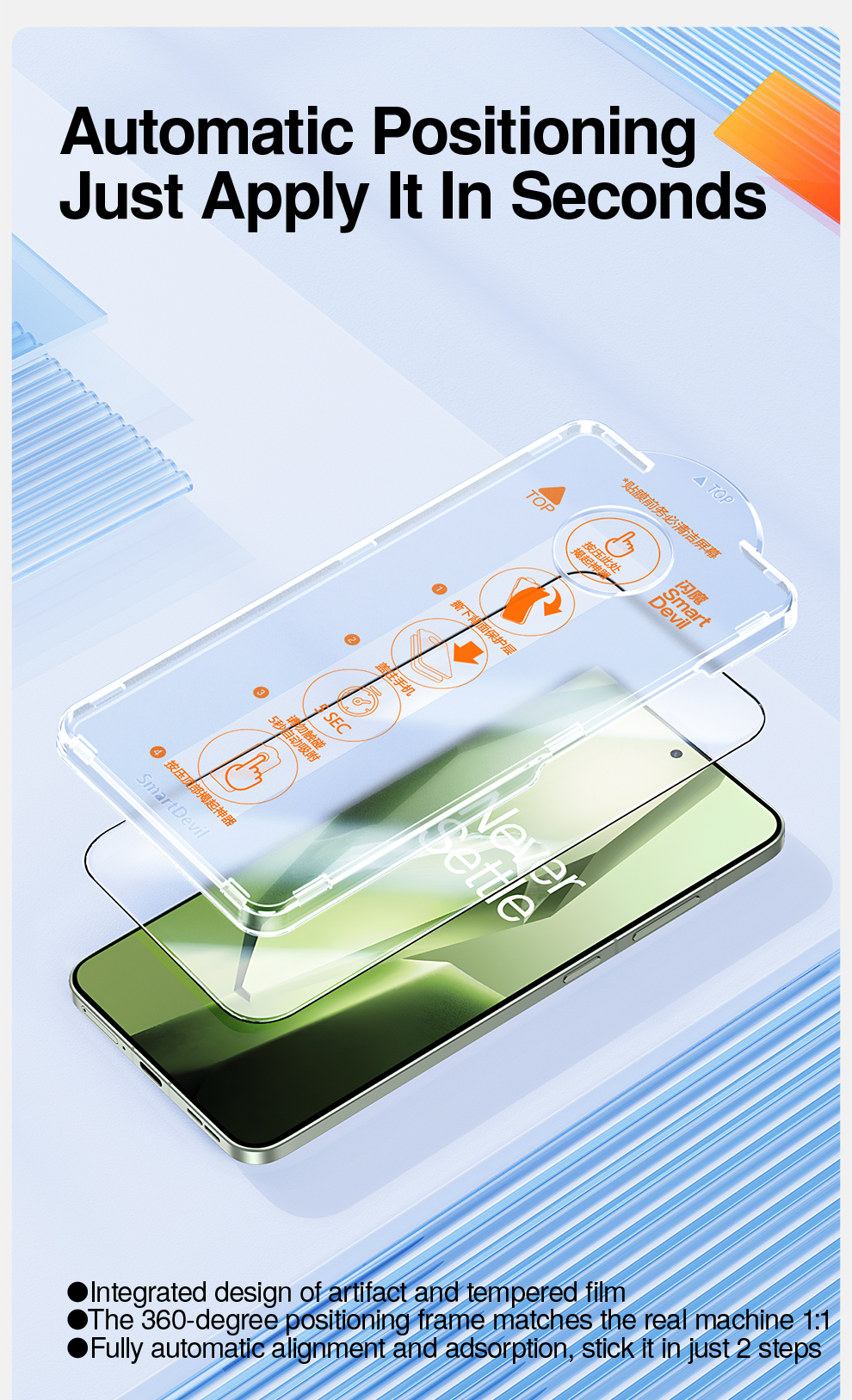 Kính cường lực lắp đặt nhanh SmartDevil cho OnePlus ACE 5 / ACE 5 Pro HD Phim bảo vệ chống cháy ...