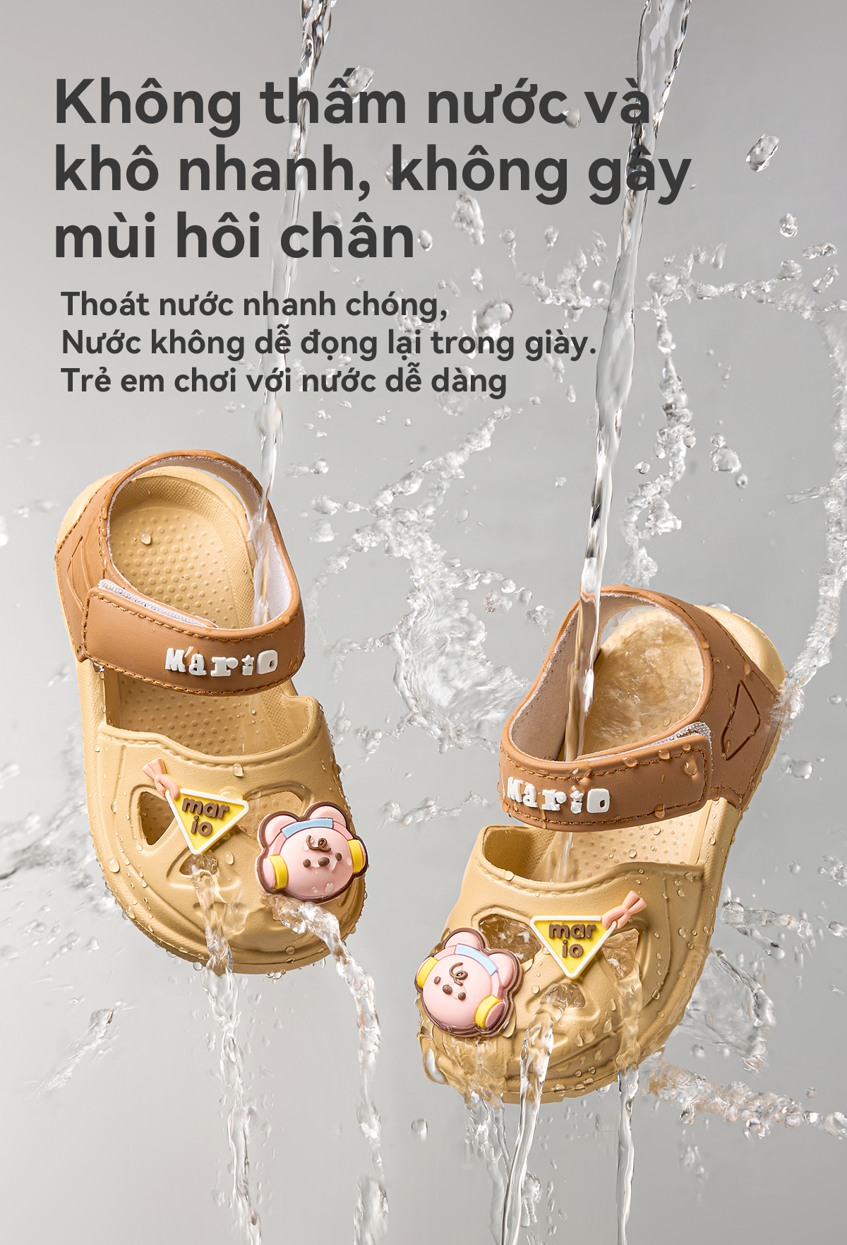 Cheerful Mario Dép sandal xỏ ngón hoạt hình cho bé gái đi dép xăng đan ...