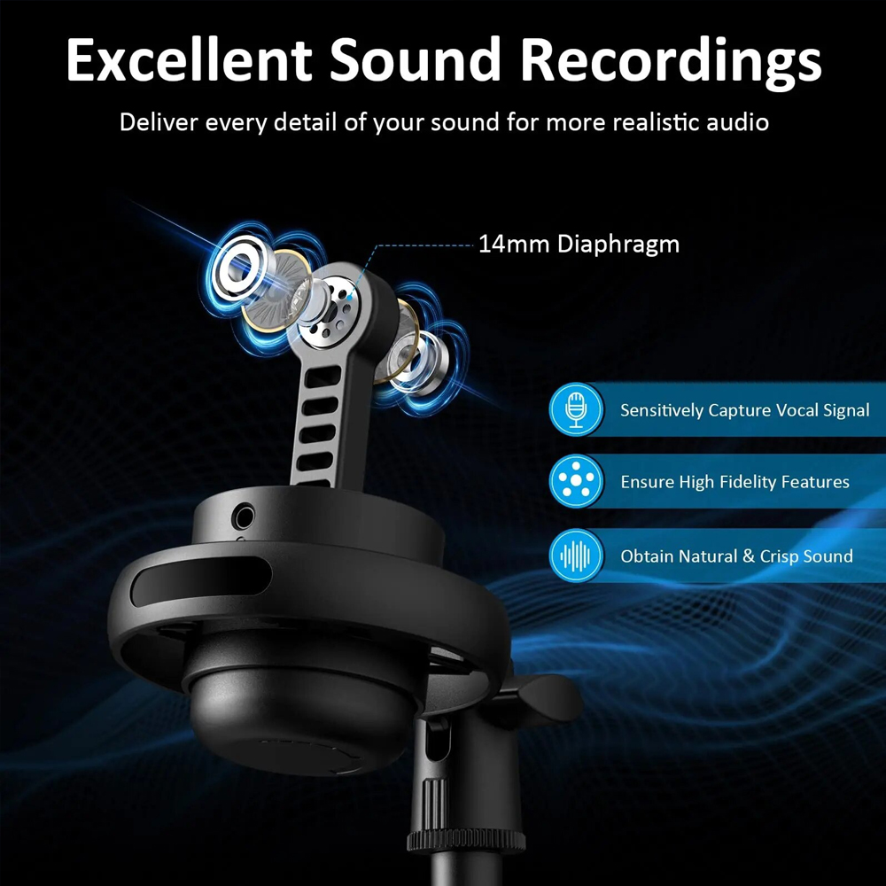 Microphone ME6S RGB USB, Microphone ngưng tụ cho Gaming PC, Điện thoại ...