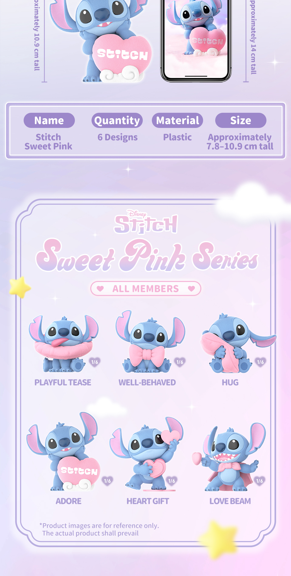 52TOYS Disney Stitch Sweet Pink Series Blind Box Figure Toy | Shopee ...